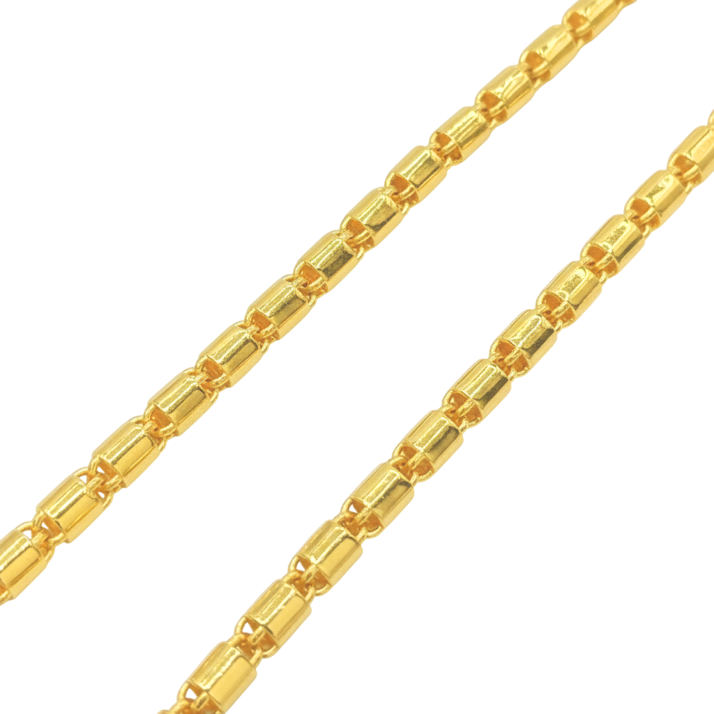 24K Yellow Gold 5MM Barrel Link Chain– Ta Jewelers