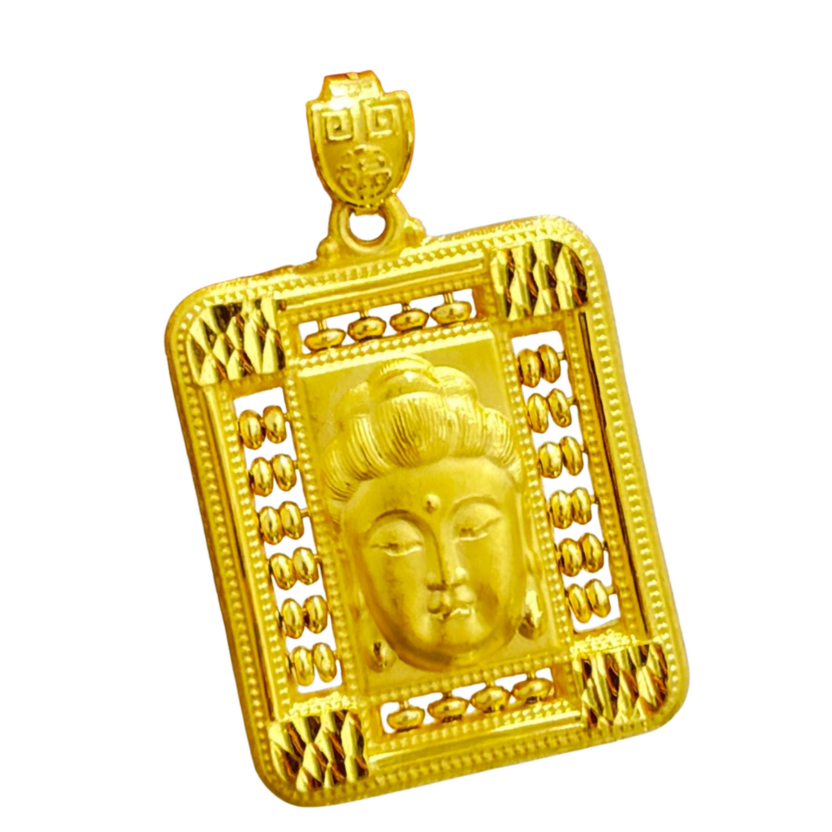 24K Yellow Gold Buddha Frame with Diamond Cut Corners– Ta Jewelers