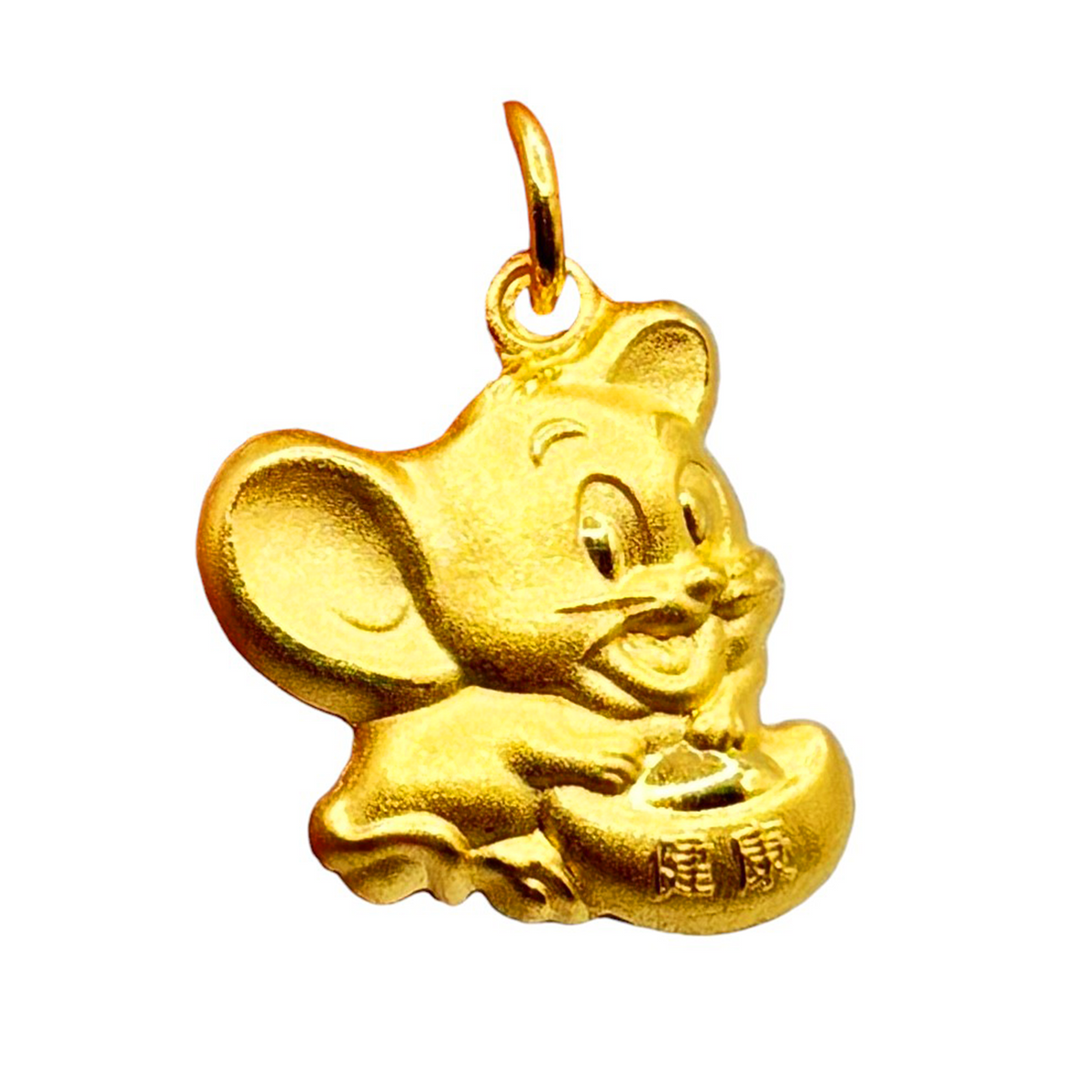 24K Yellow Gold Hollow Mouse Pendant– Ta Jewelers