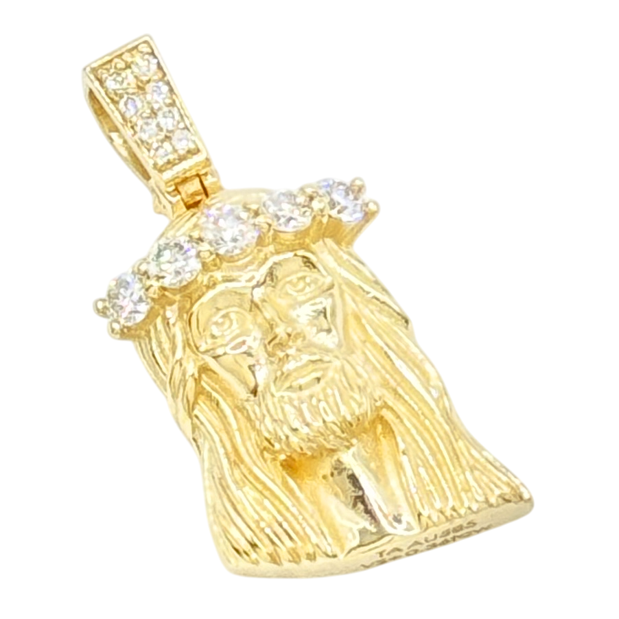 Jesus Pendant w/ Diamond Crown & Bail– Ta Jewelers