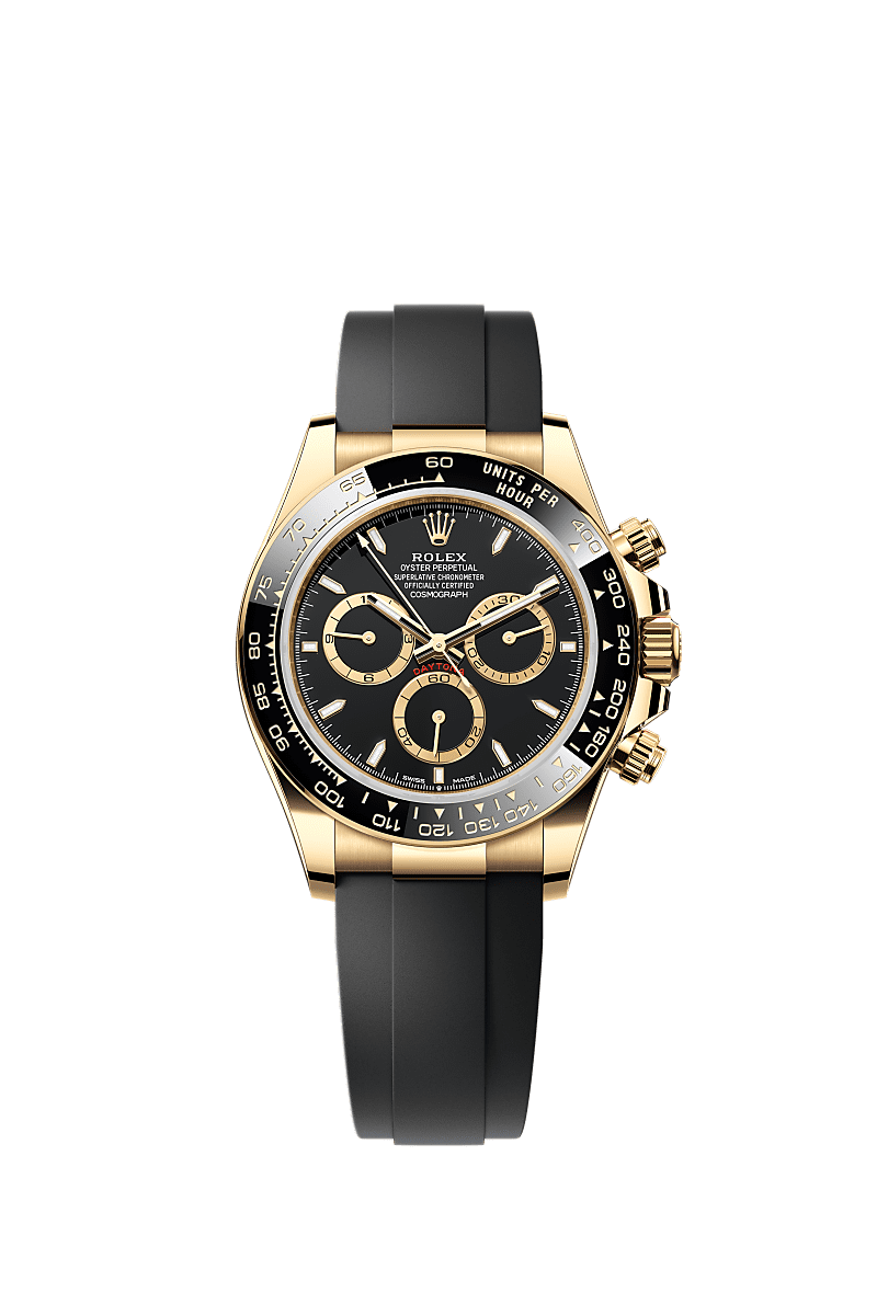 Rolex Yellow Gold Daytona - 40mm - Black, golden counter rings - Oyste ...